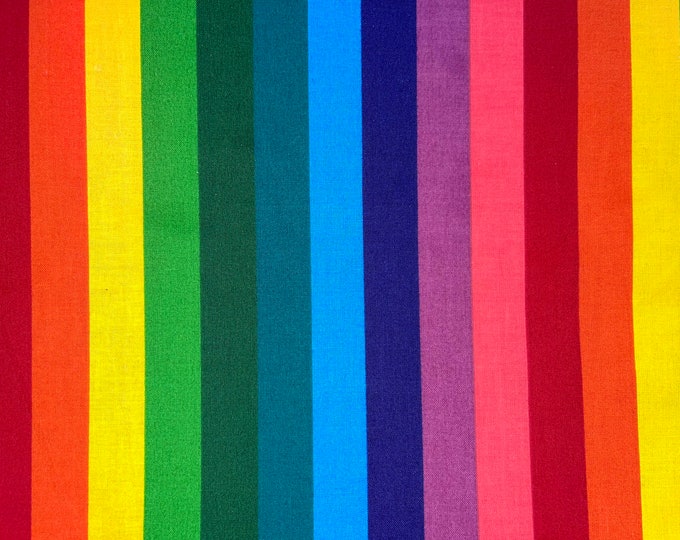Rainbow Striped Fabric by Cranston VIP (continuous Cut, Vibrant, Cotton ...