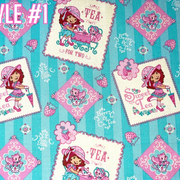 Strawberry Tea Party Fabric - Etsy