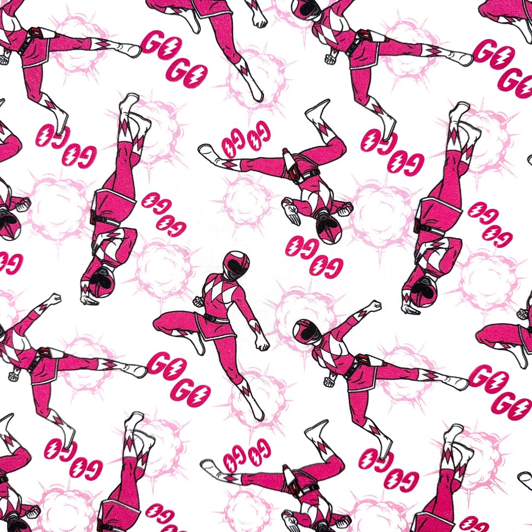 Pink Power Ranger Fabric Go Go Licensed Cotton kimberly Hart Fabric ...