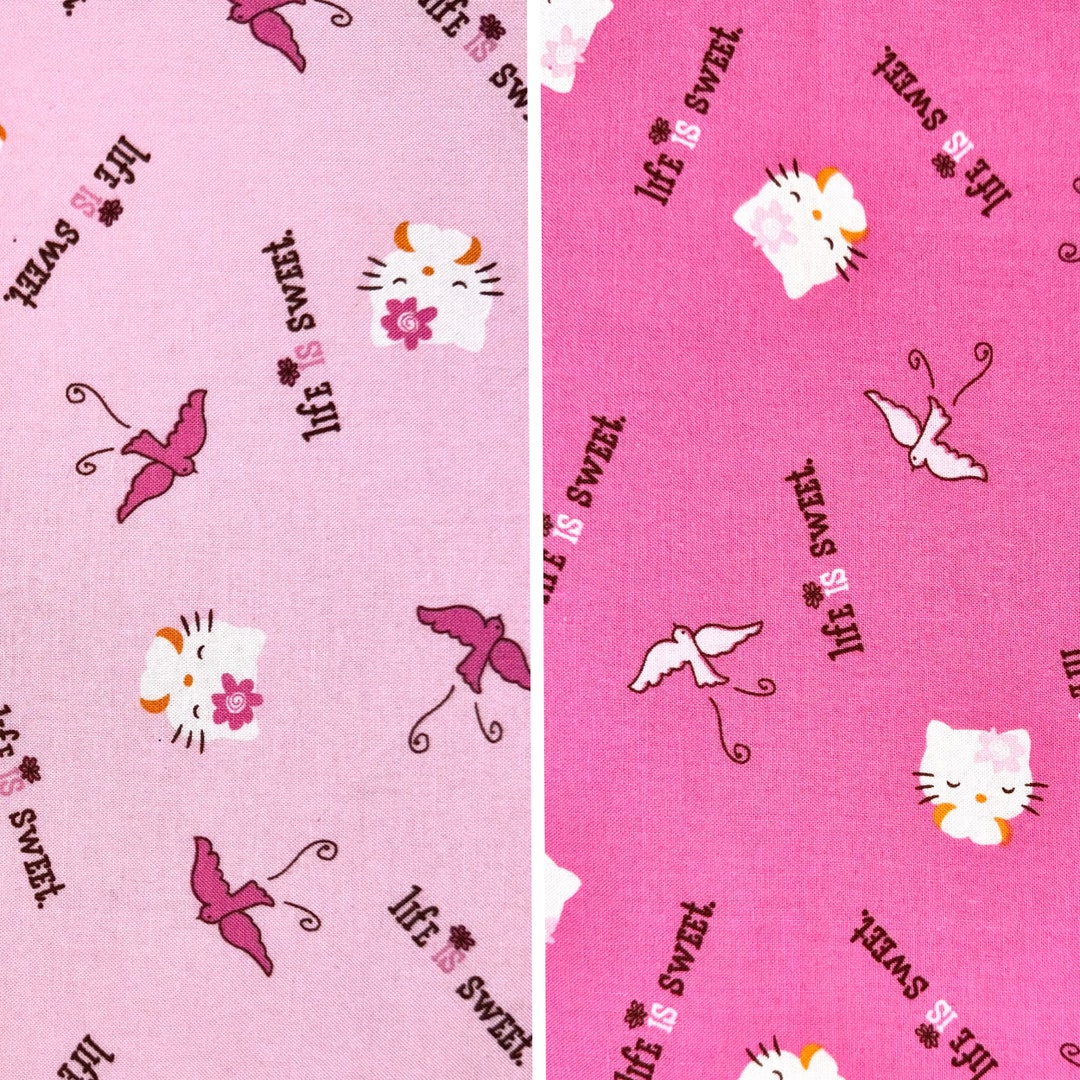 Sanrio Hello Kitty Fabric Life is Sweet Licensed Cotton RARE 2011 by ...
