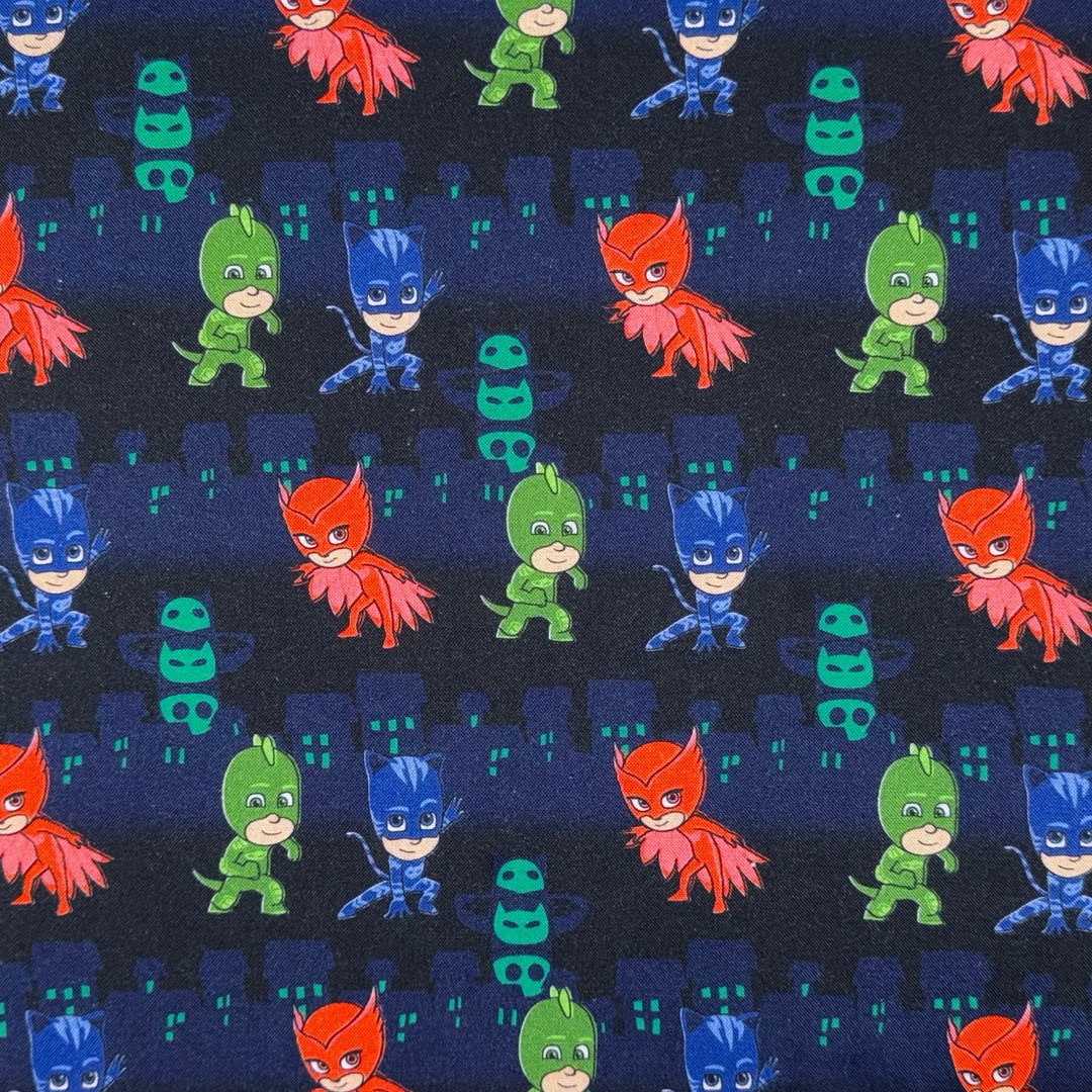 PJ Masks Fabric PJM Into the Night Licensed Cotton (pj Mask Cotton ...