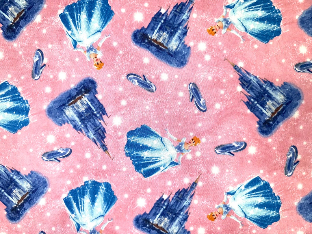 RARE Cinderella Fabric Pink Castle High Quality Licensed by David ...