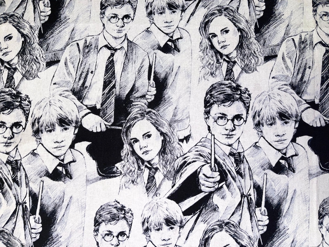 Harry Potter Character Collage Licensed Fabric by Camelot, Fat Quarter ...