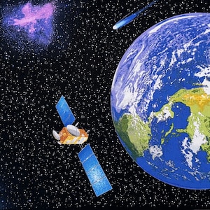 Outer Space Fabric Panel I Think I Need Space 57”x23” by Benartex Space ...