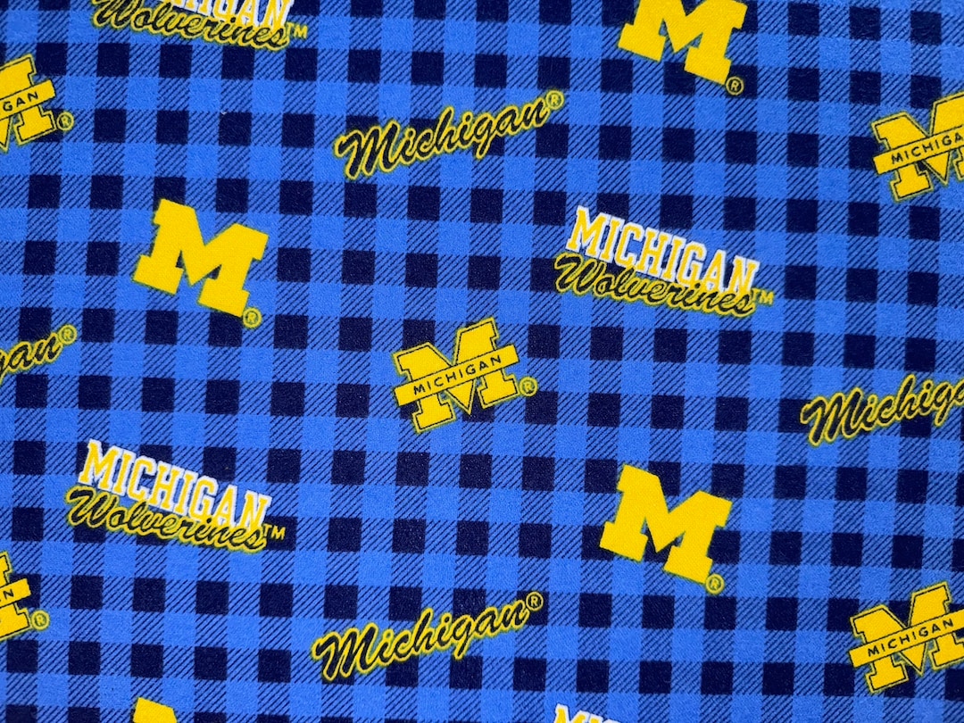 University of Michigan Flannel Licensed Fabric, Fat Quarter (continuous ...