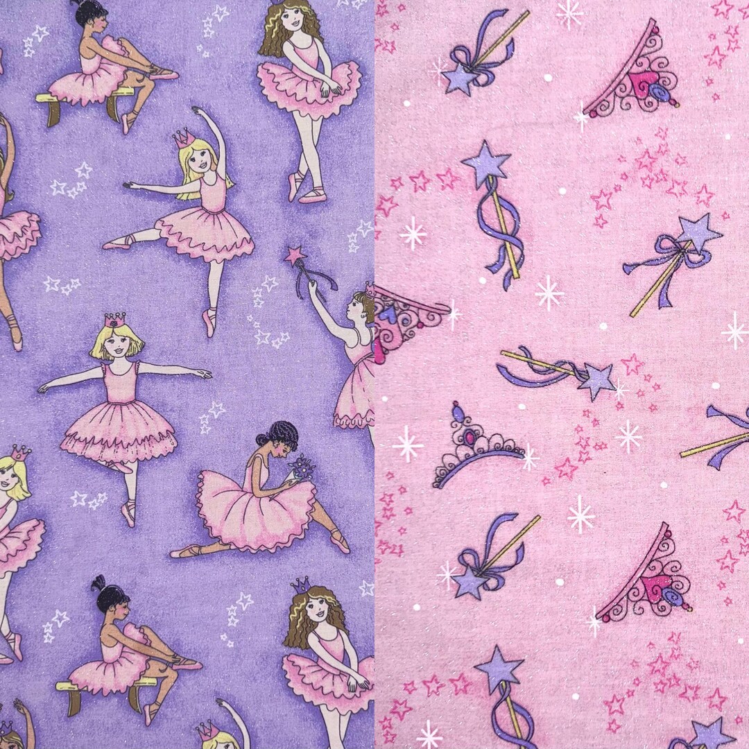 RARE Glitter Ballerina & Princess Fabric by Fabric Traditions, Fat ...