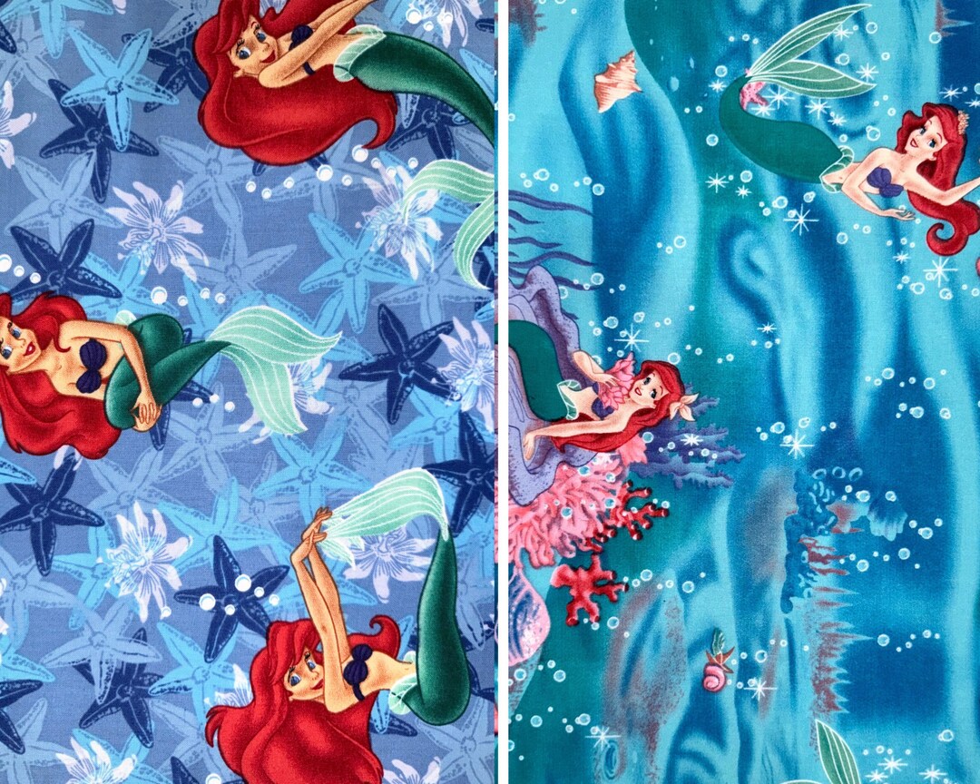 2011 the Little Mermaid Licensed Fabric by Springs Creative fat Quarter ...