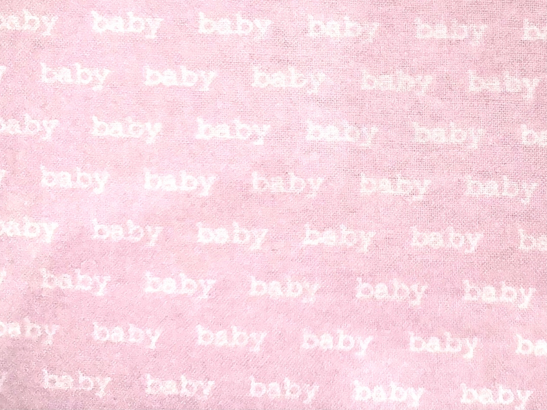 Pink Baby Flannel Fabric, Half Yard continuous Cut, Girly, Cute, White ...