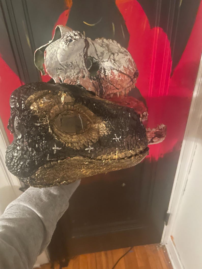 3 Headed Dinomask horror/galactic Themed - Etsy