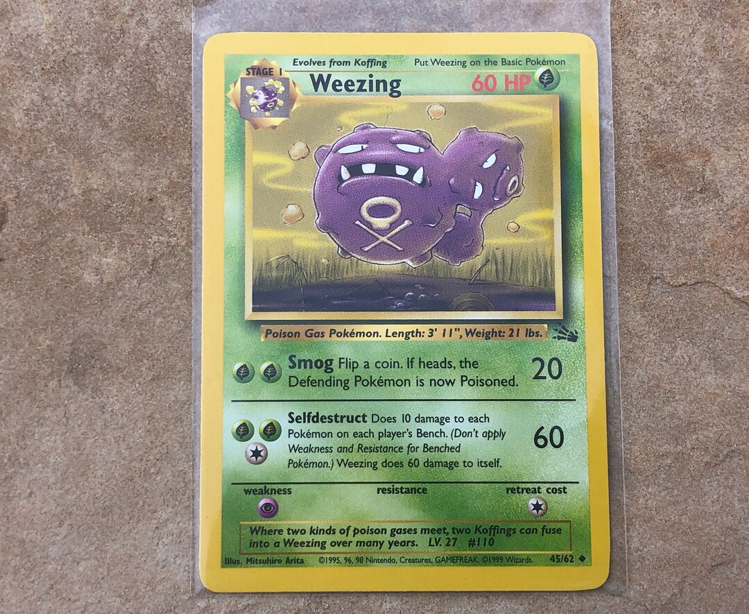 Authentic Vintage Pokemon Card 1999 Fossil 45/62 Weezing - Etsy