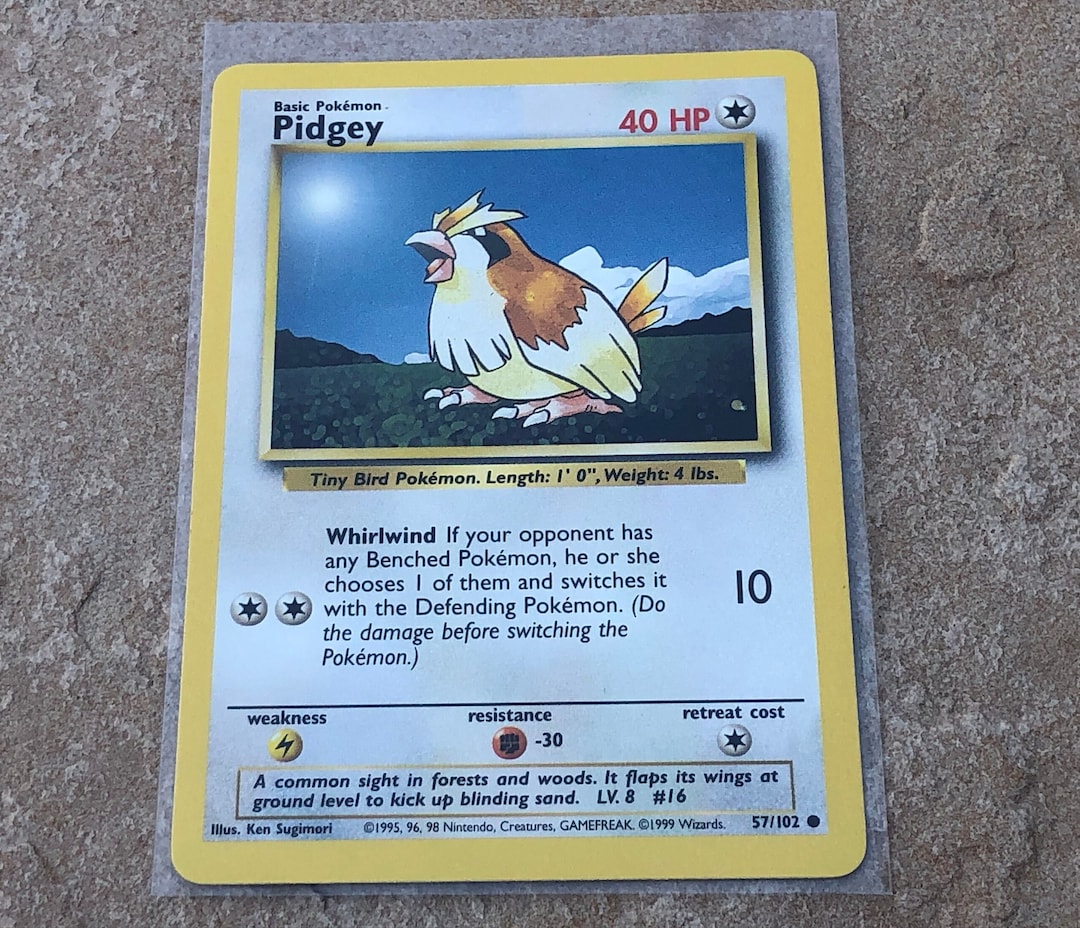 Authentic Vintage Pokemon Card 1999 Base Set 57/102 Pidgey - Etsy