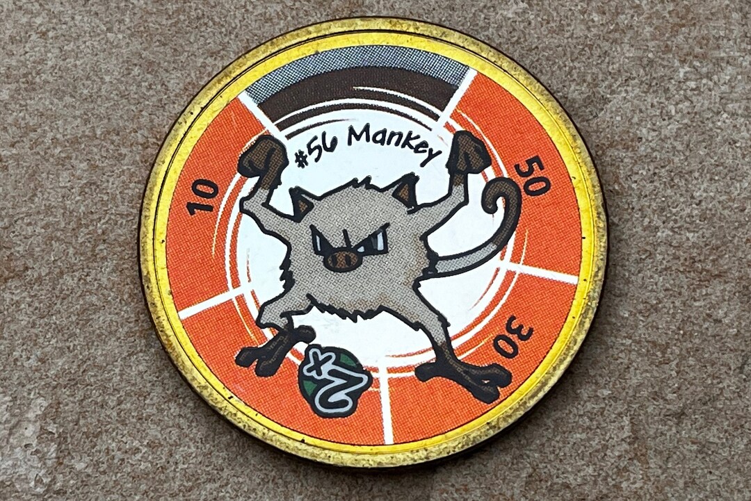Vintage 1999 Hasbro Pokemon Battle Coin 56 Mankey - Etsy