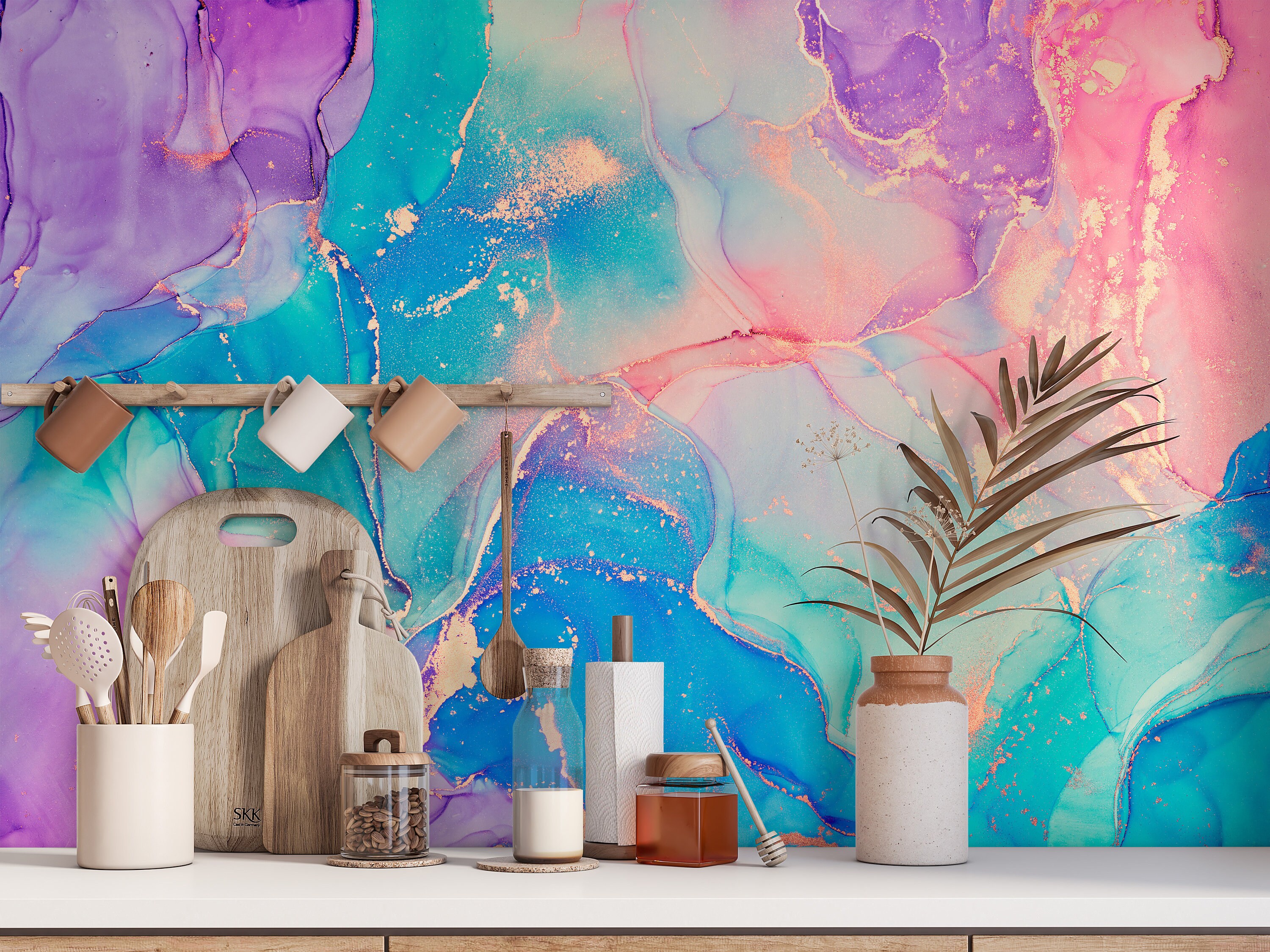 Colorful Marble Wallpaper Marble Wallpaper Peel and Stick - Etsy