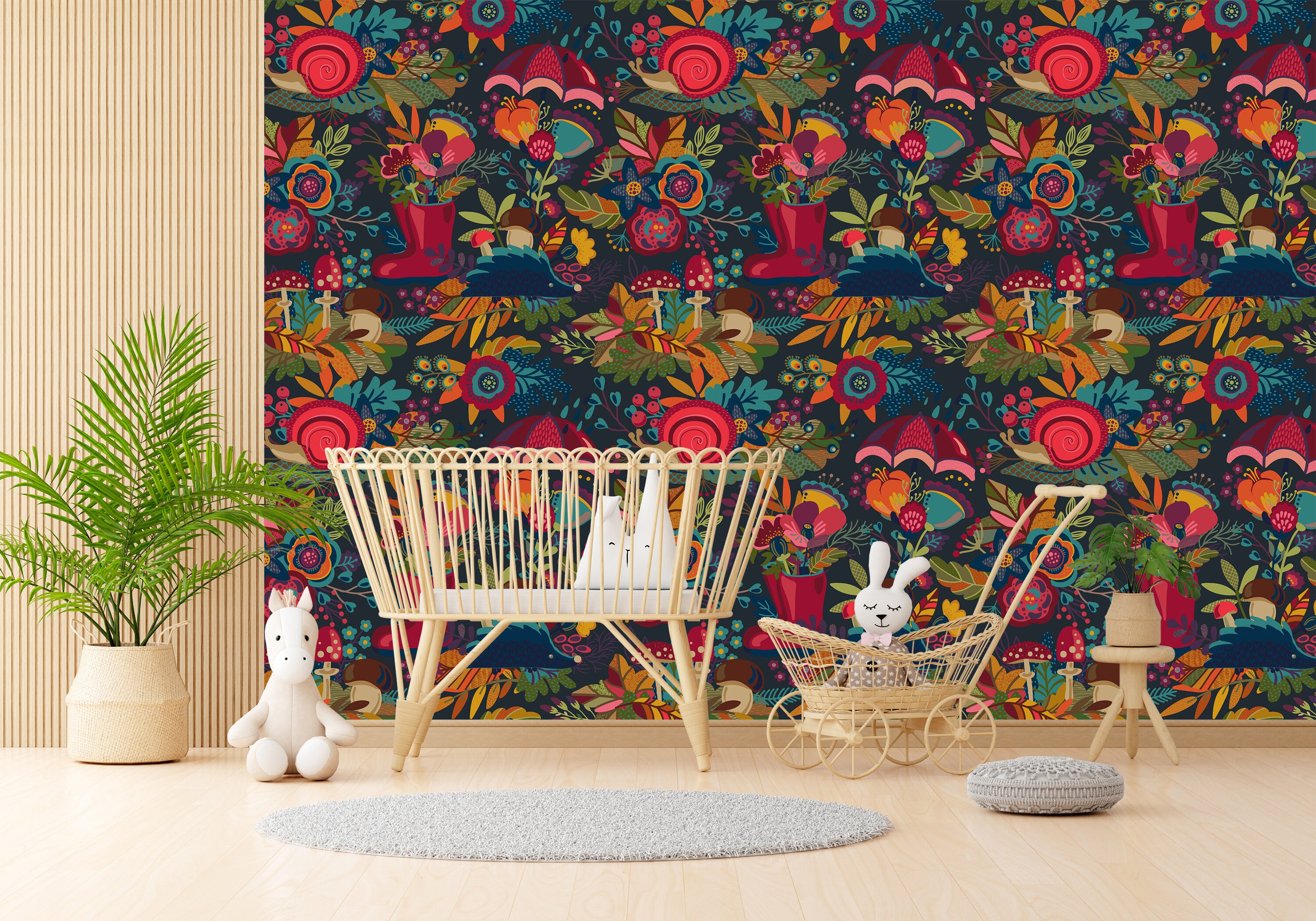 Kids Wallpaper Red Watercolor Kids Peel and Stick Wallpaper - Etsy