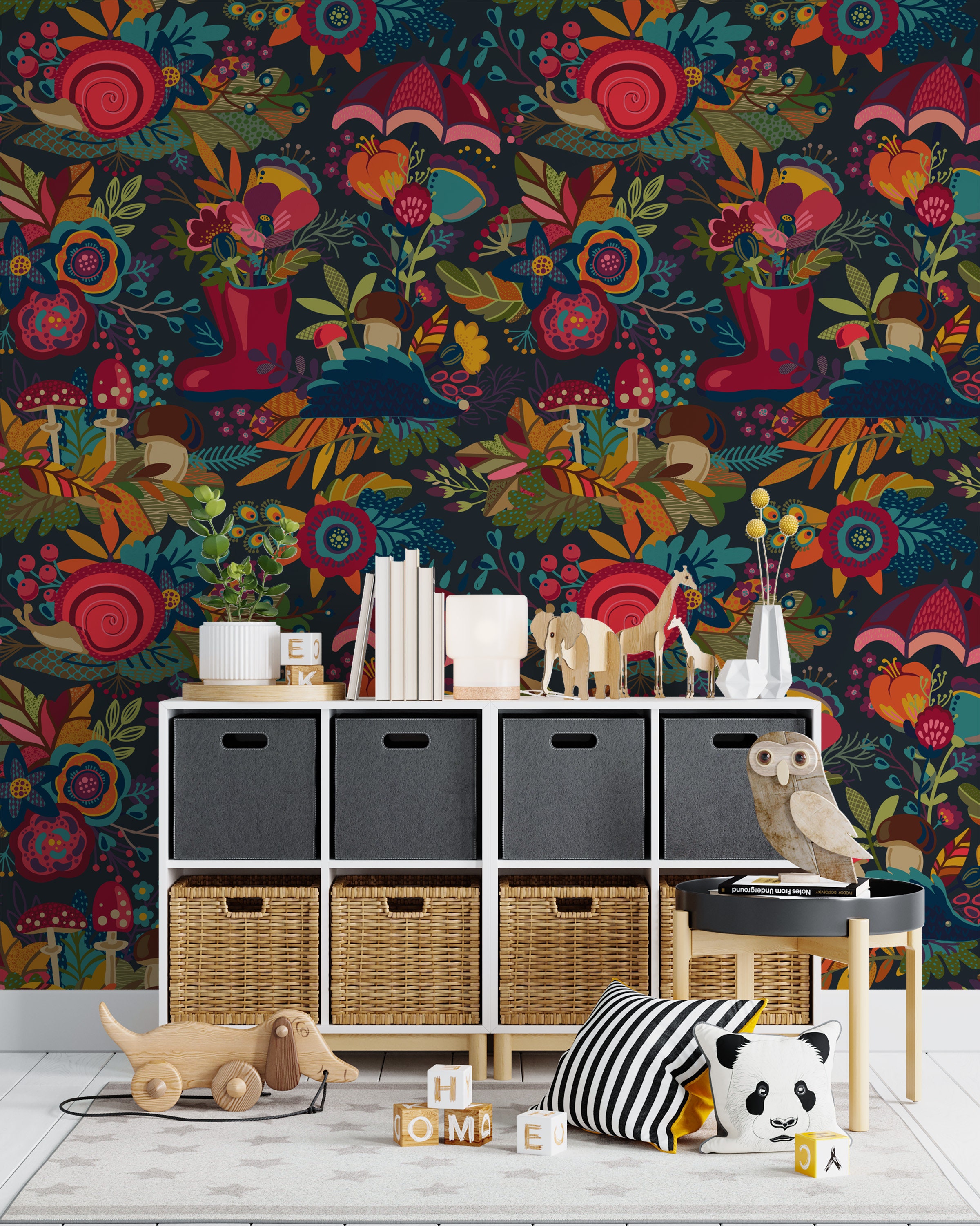 Kids Wallpaper Red Watercolor Kids Peel and Stick Wallpaper - Etsy