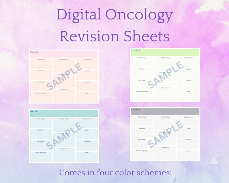 Oncology Note Template/revision Sheet for Medical School/nursing School ...