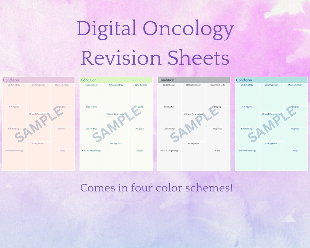 Oncology Note Template/revision Sheet for Medical School/nursing School ...