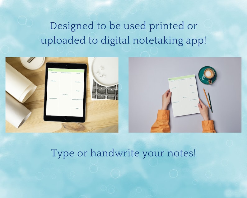 Pharmacology Note Template/revision Sheet for Medical School/nursing ...