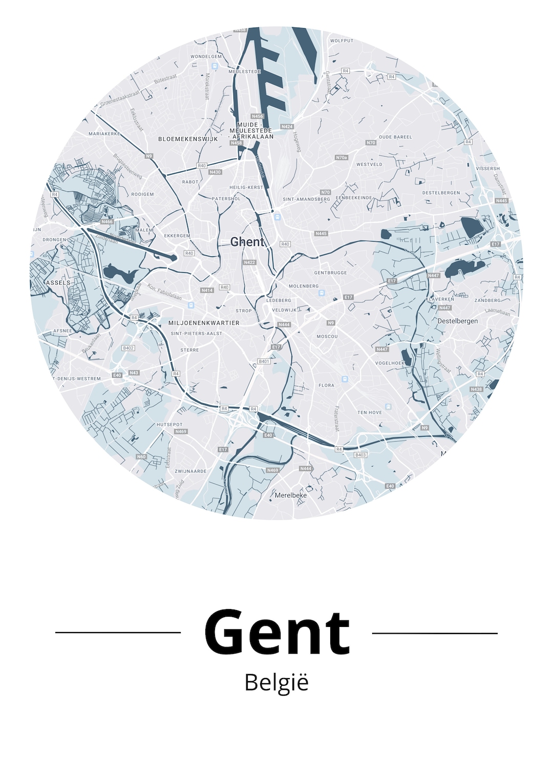 Map of the City of Ghent - Etsy