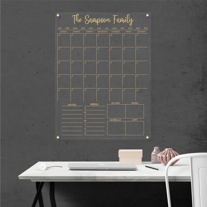 Family Wall Calendar Acrylic Planner Monthly Calendar 2023 - Etsy