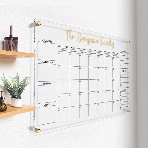 Personalized Acrylic Calendar for Wall Acrylic Dry Erase - Etsy