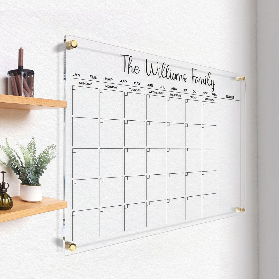Family Wall Calendar | Dry Erase Board | Monthly & Weekly Calendar ...