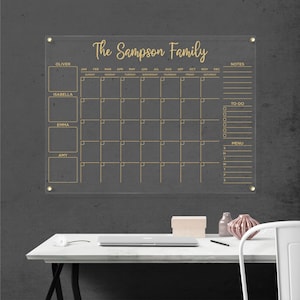 Acrylic Family Planner | Personalized Monthly Calendar | Dry Erase ...