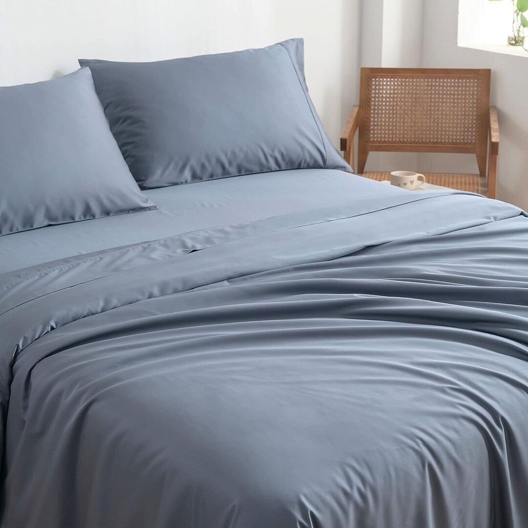Bamtek 100% Viscose From Bamboo Sheets Queen Size Bed - Super Soft and ...