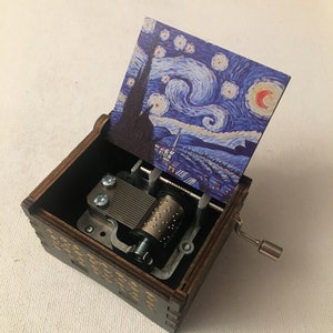 Van Gogh Starry Night Music Box, Wooden Handmade Home Decorations ...