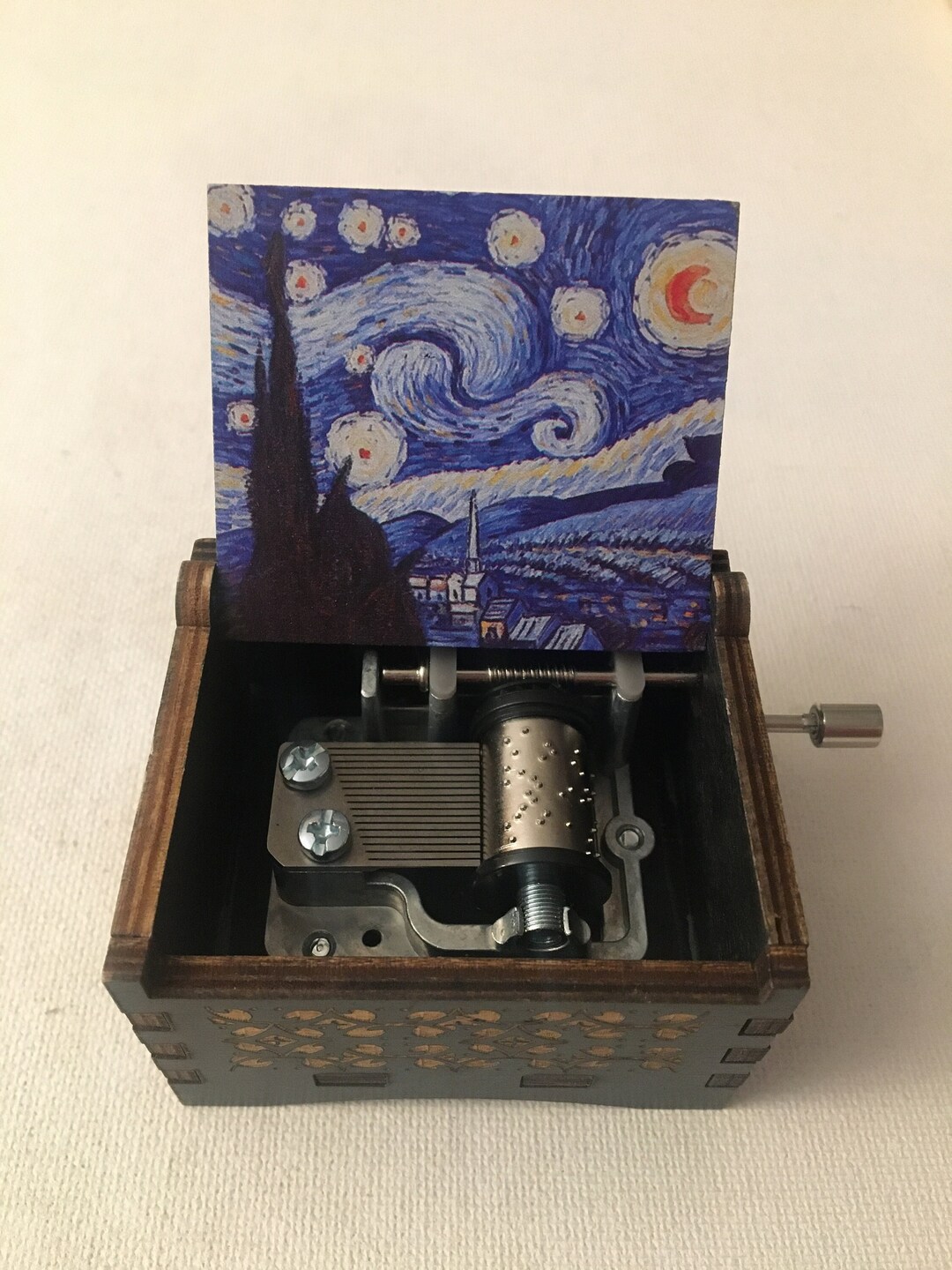 Van Gogh Starry Night Music Box, Wooden Handmade Home Decorations ...