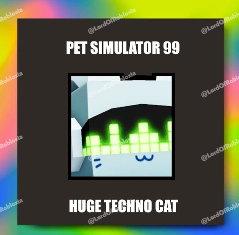 Pet Simulator 99 Huge Techno Cat - Etsy