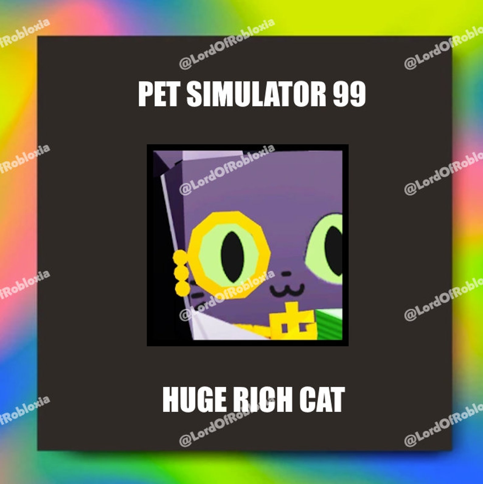 Ps99 Pet Simulator 99 Huge Rich Cat - Etsy