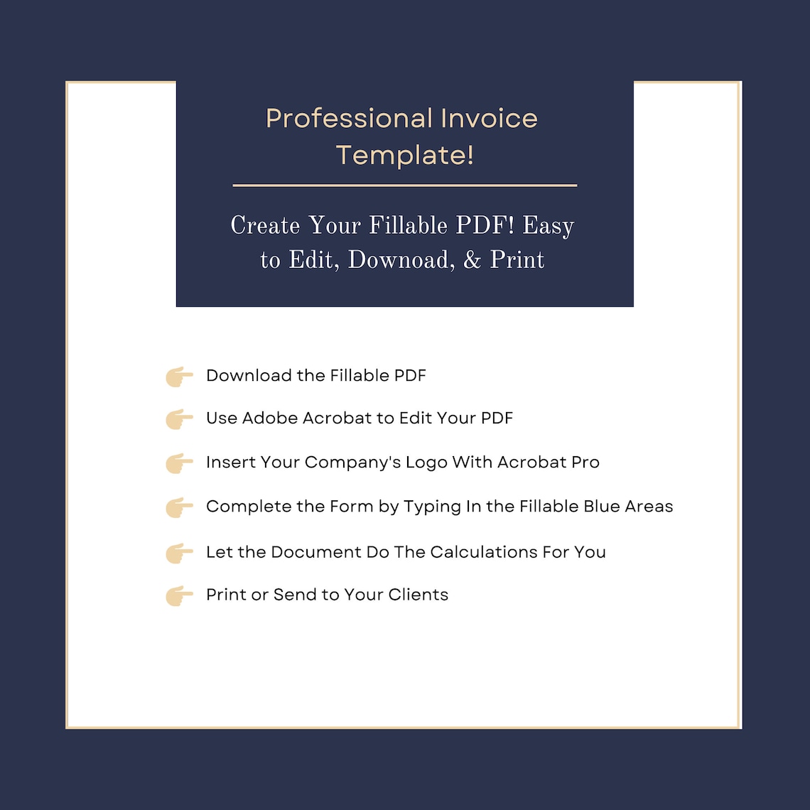 Fillable Invoice Form | Editable PDF | Automatically Calculates Totals ...