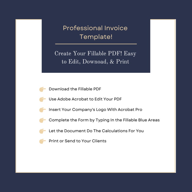 Fillable Invoice Form | Editable PDF | Automatically Calculates Totals ...