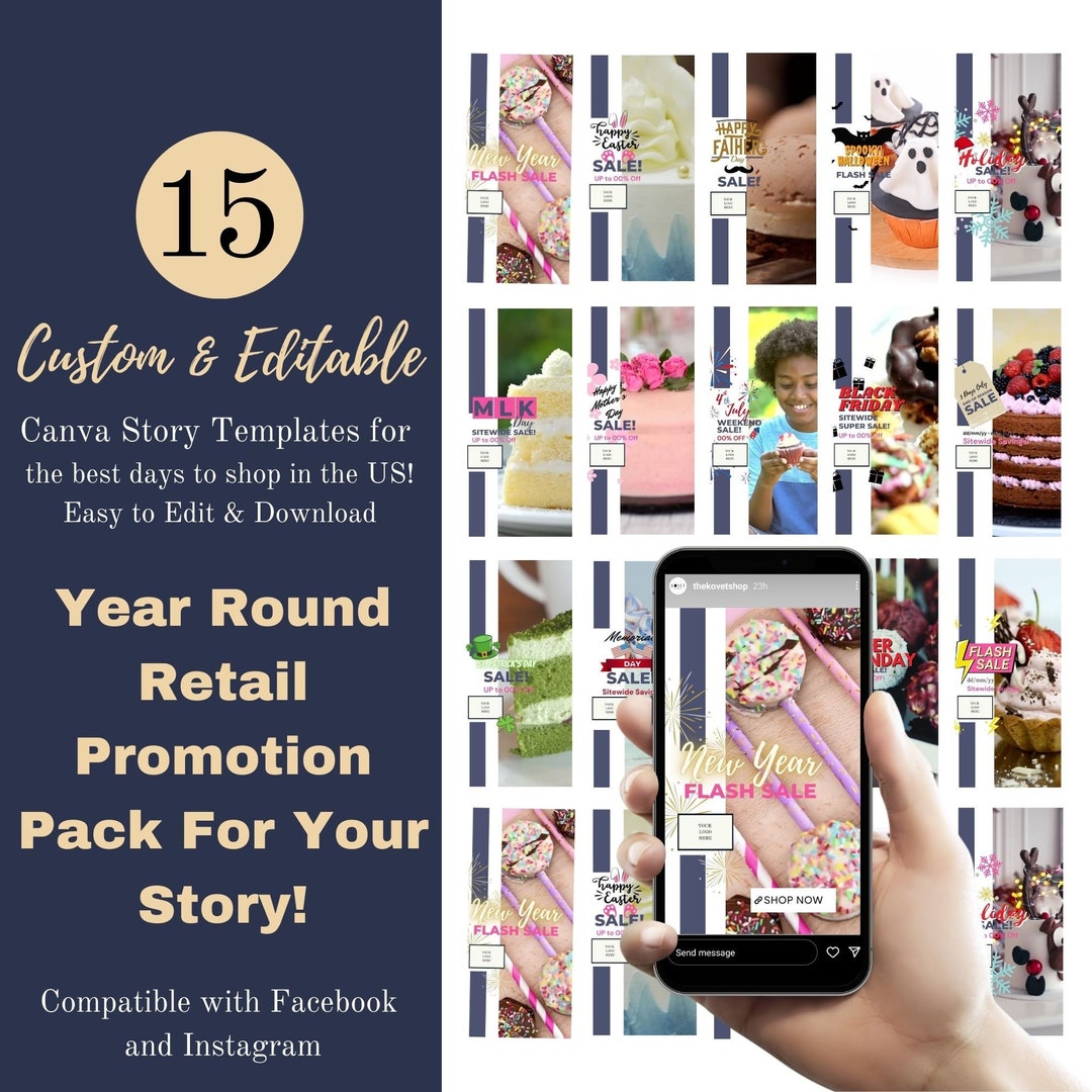 Year Round Retail Promotion Pack for Stories | Canva Templates ...