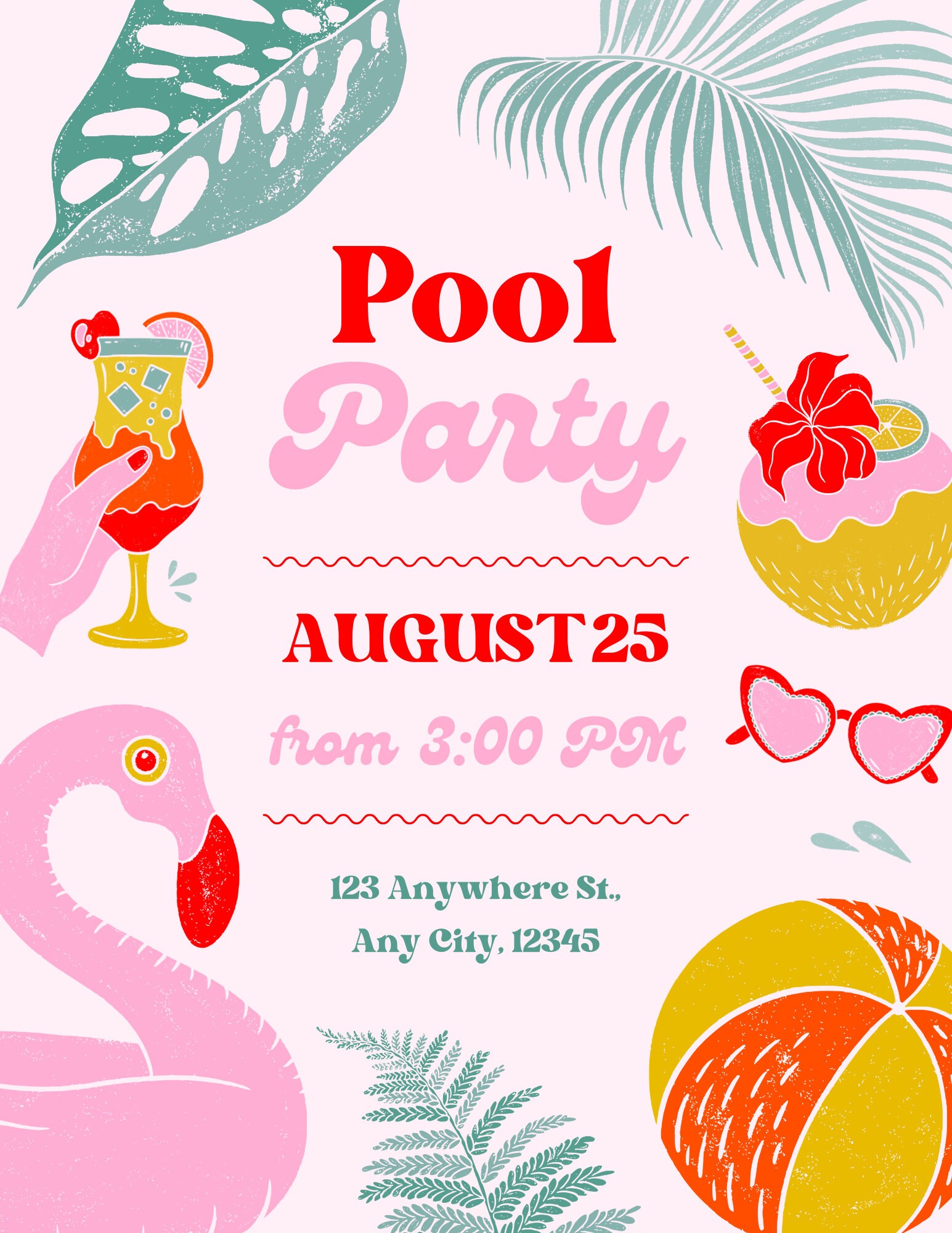 Pool Party Digital Invitation - Etsy