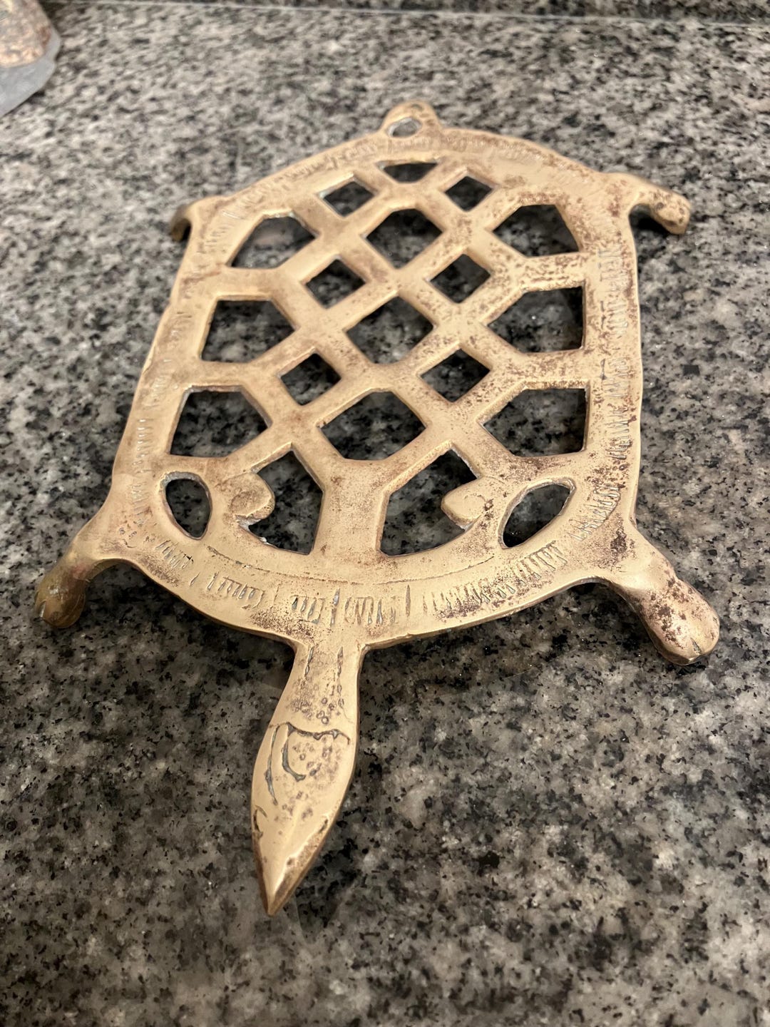 Vintage Brass Turtle Trivet Pot Rest - Etsy