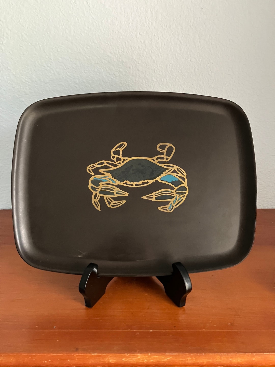 Vintage Couroc Monterey Inlay Crab Tray - Etsy