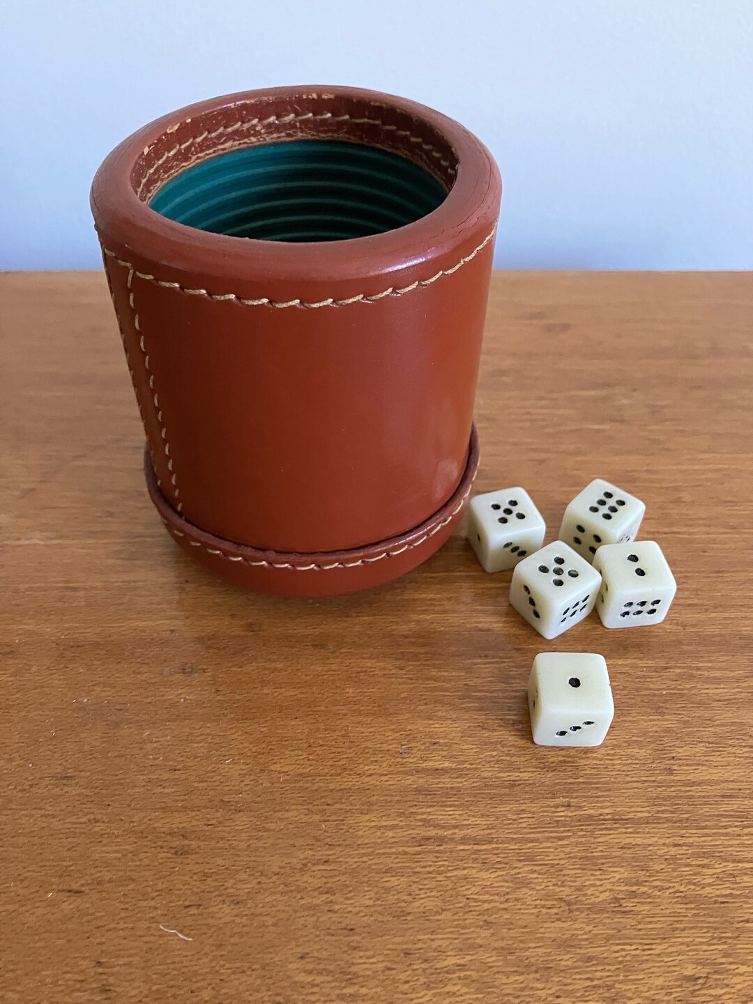 Vintage Leather Liar's Dice Cup and Dice - Etsy