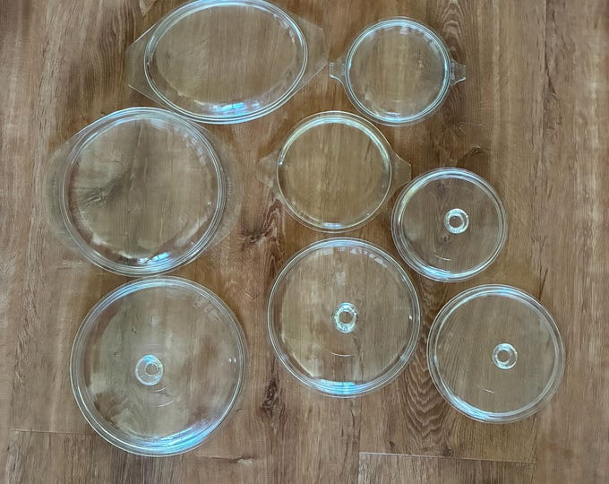 Vintage Pyrex Replacement Clear Glass Oval Lids - 3 Different Sizes to ...