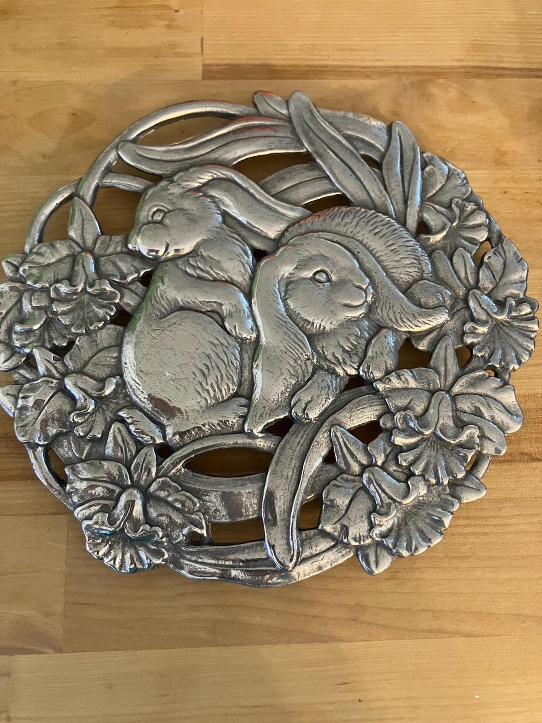Arthur Court Bunny Rabbit Trivet, 1990's Bunnies Collection Polished ...