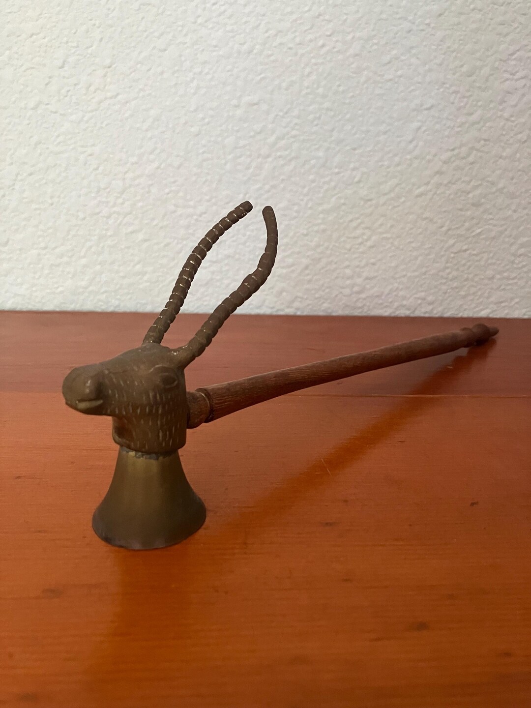 Vintage Brass Candle Snuffer, Brass Animal Head Snuffer With Turned ...