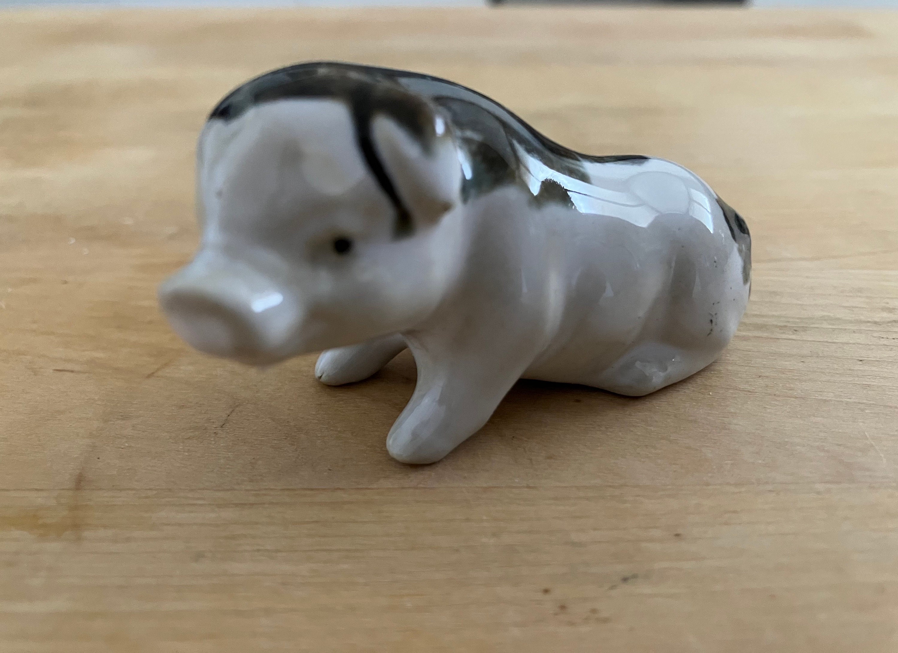 Vintage Hand Painted Porcelain Cute Pig Figurines - Etsy