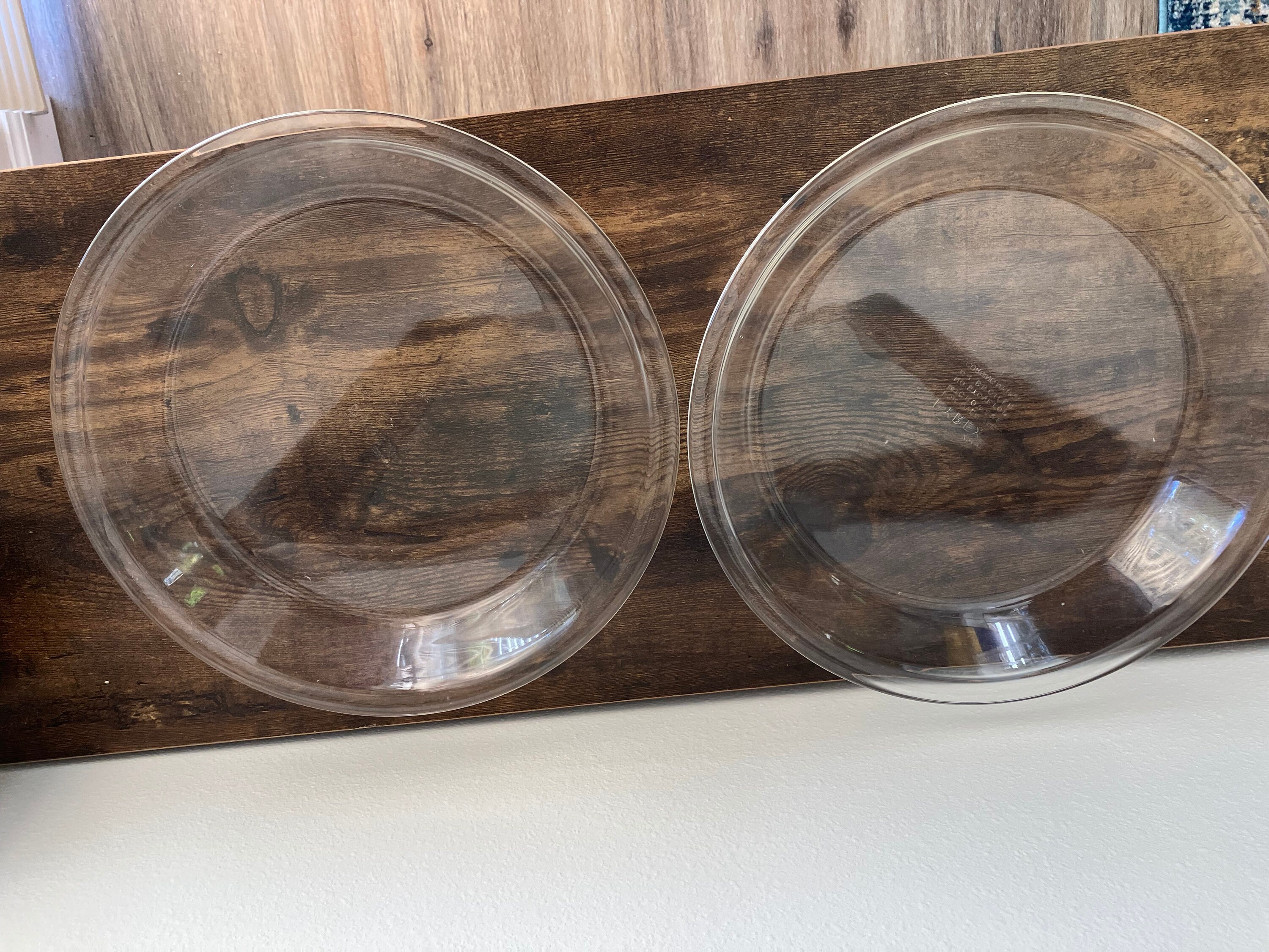 2 Vintage Pyrex Deep Dish Clear Glass 10 Inch Pie Baking Dishes 210 ...