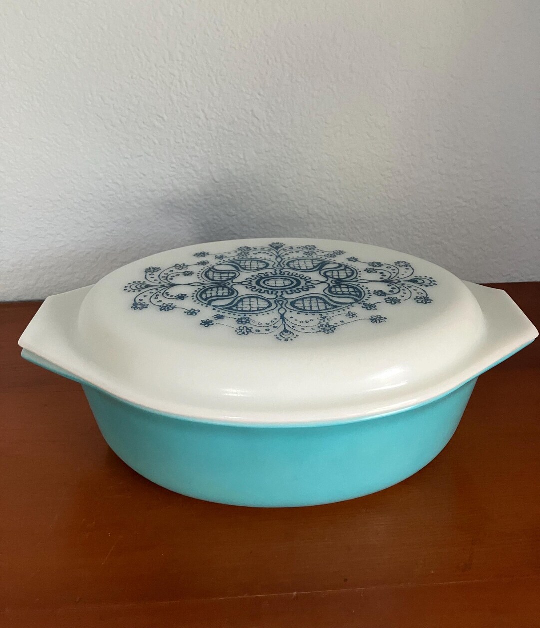 Pyrex Blue Horizon 2 1/2 Quart Oval Casserole With Opalware Lid - Etsy