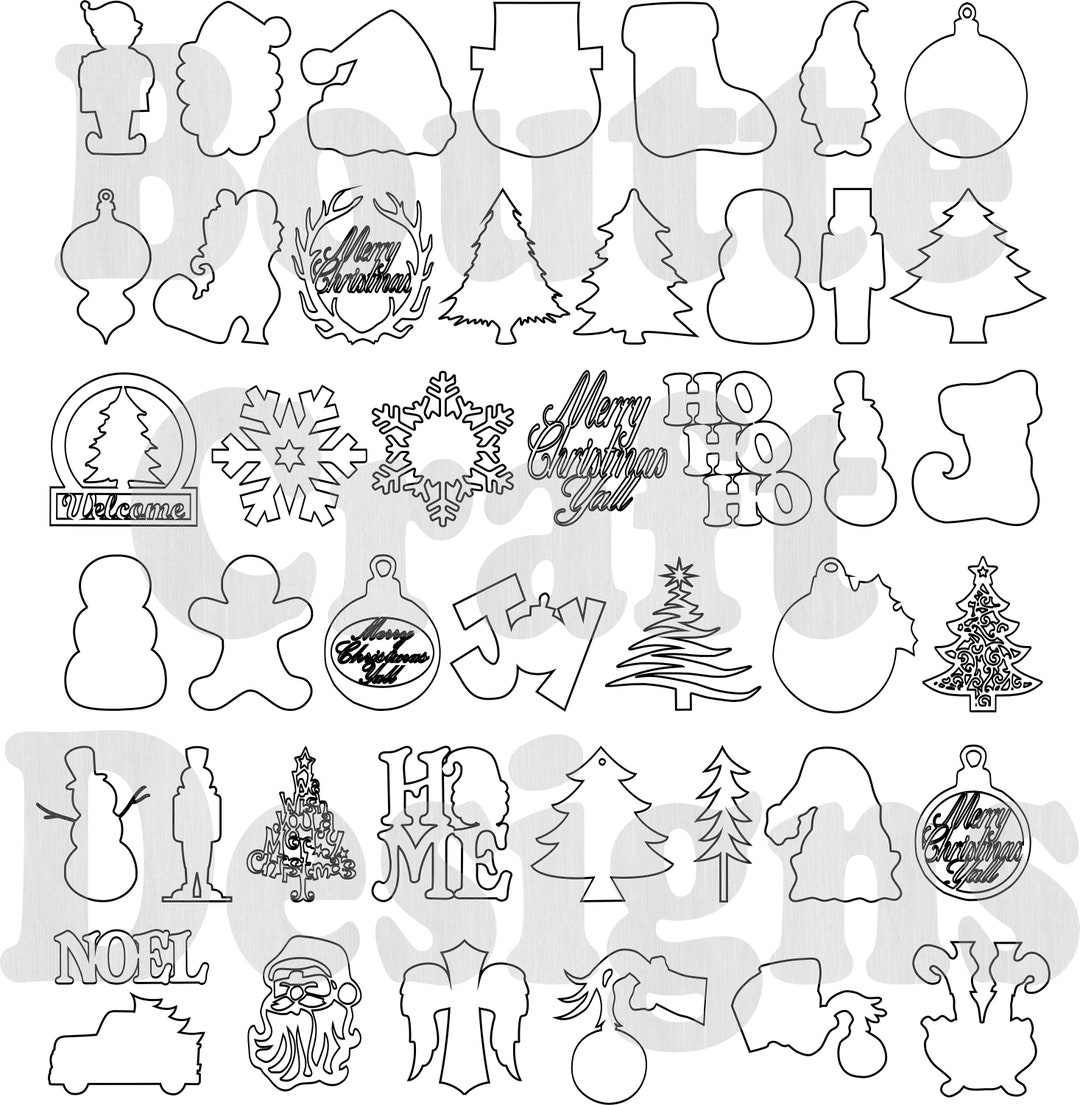 Christmas SVG File Download, Christmas Ornament SVG Bundle Outline ...