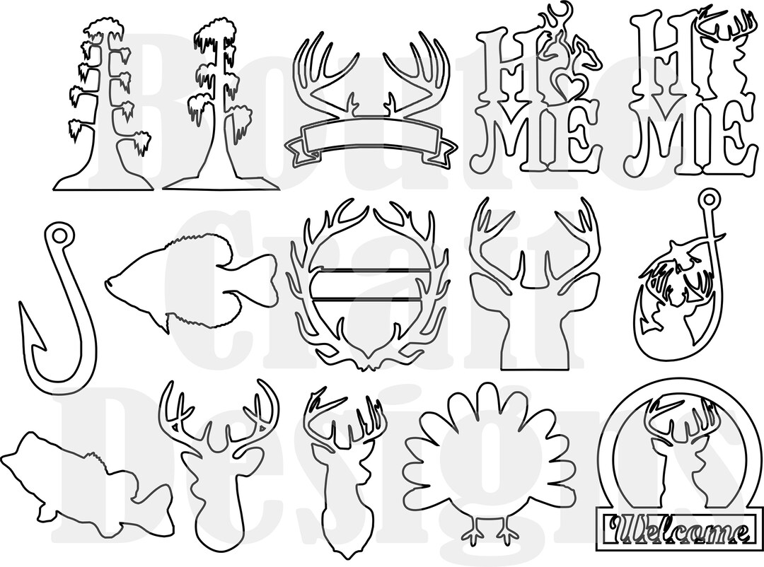 Outdoors SVG File Download, Hunting SVG Bundle Deer Outline Files, Deer ...