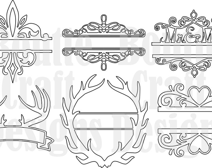 Name Border Cutting Clipart, Name Frame Svg Cutting Files, Scroll Name ...