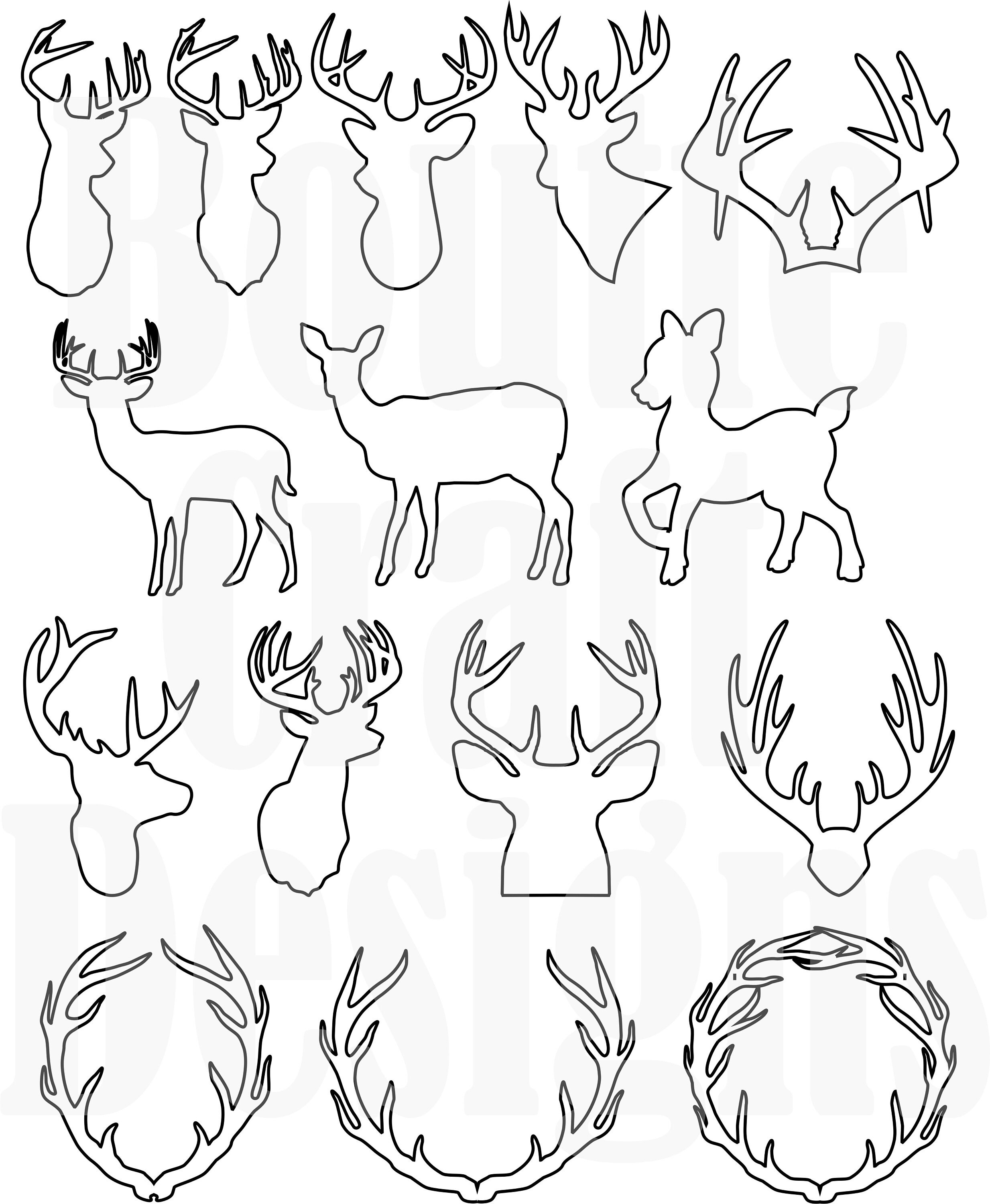 Stag Antler Outline