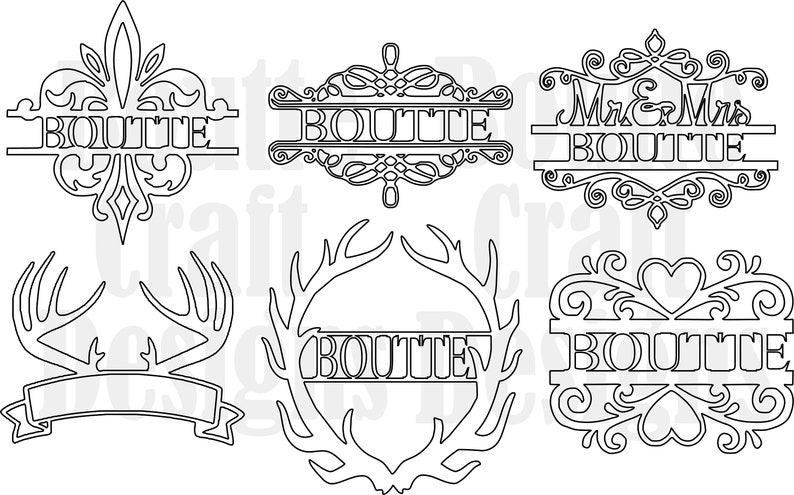 Last Name Frame SVG File Download, Name Monogram SVG Bundle Outline ...